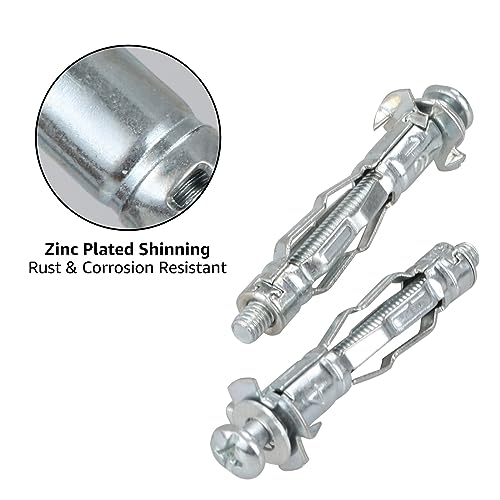ZOFUN 100 Pcs Plasterboard Anchors M4 x 38mm, Heavy Duty Cavity Wall ...
