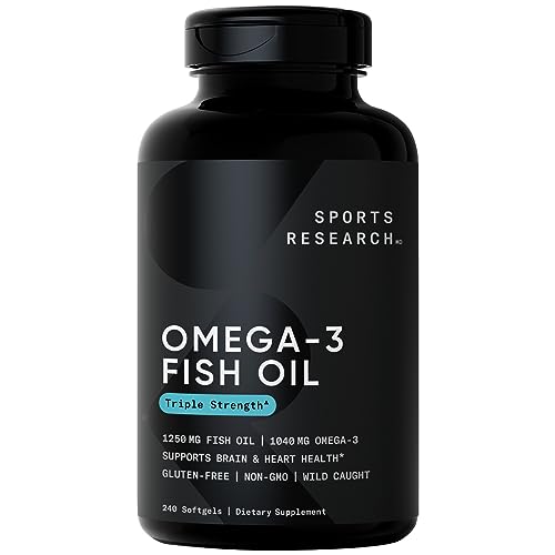 Sports Research Omega 3 Fish Oil 1250mg from Wild Alaska Pollock ...
