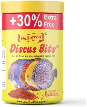 Hallofeed Discus Bits Fish food-390gm (Slow Sinking granules) Suitable ...