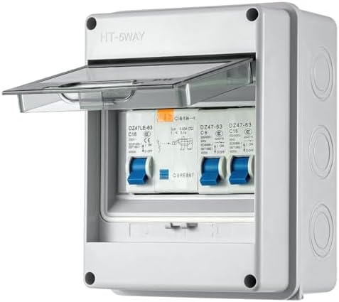 2 Way Consumer Unit IP65 Circuit Breaker Panel Garage Consumer Unit C16 ...