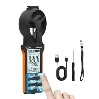 Amazon.com: Handheld Anemometer Smart Touch CFM Meter 0-999900 ft3/min Rechargeable, Waterproof ...