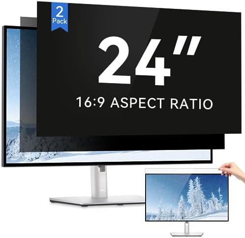 IPROKKO [2 Pack 24 Inch Computer Privacy Screen Filter, Removable Anti ...