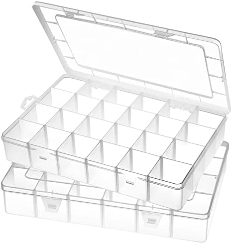 Amazon.com: ZOEYES 5 Pack Plastic Organizer Box 18 Large Grids Jewelry ...