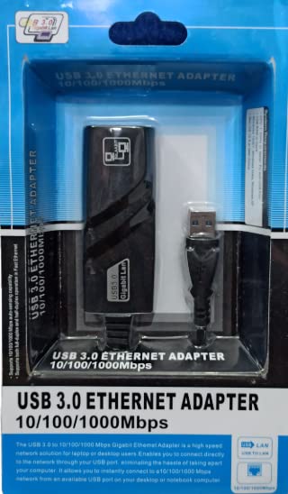 Technobyte High Speed USB 3.0 Gigabit LAN/Ethernet Adapter Speed 10/100 ...