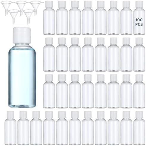 Amazon.com: Mifoci 100 Pcs Small Plastic Bottles with Caps 2 oz Clear ...
