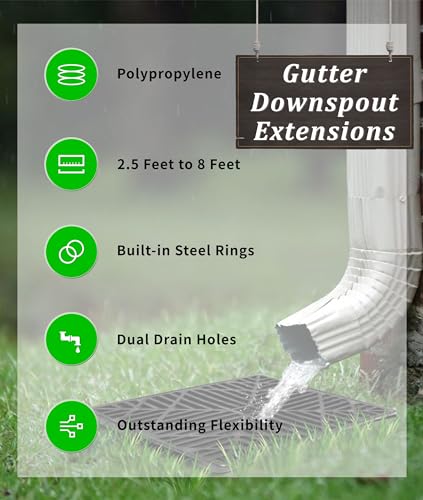 Gugxiom Gutter Downspout Extensions, Extends From 2.5 Inches to 8 ...