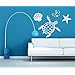 Amazon.com: Sea Turtle and Shells Vinyl Wall Decal, Ocean Decals, Sea ...