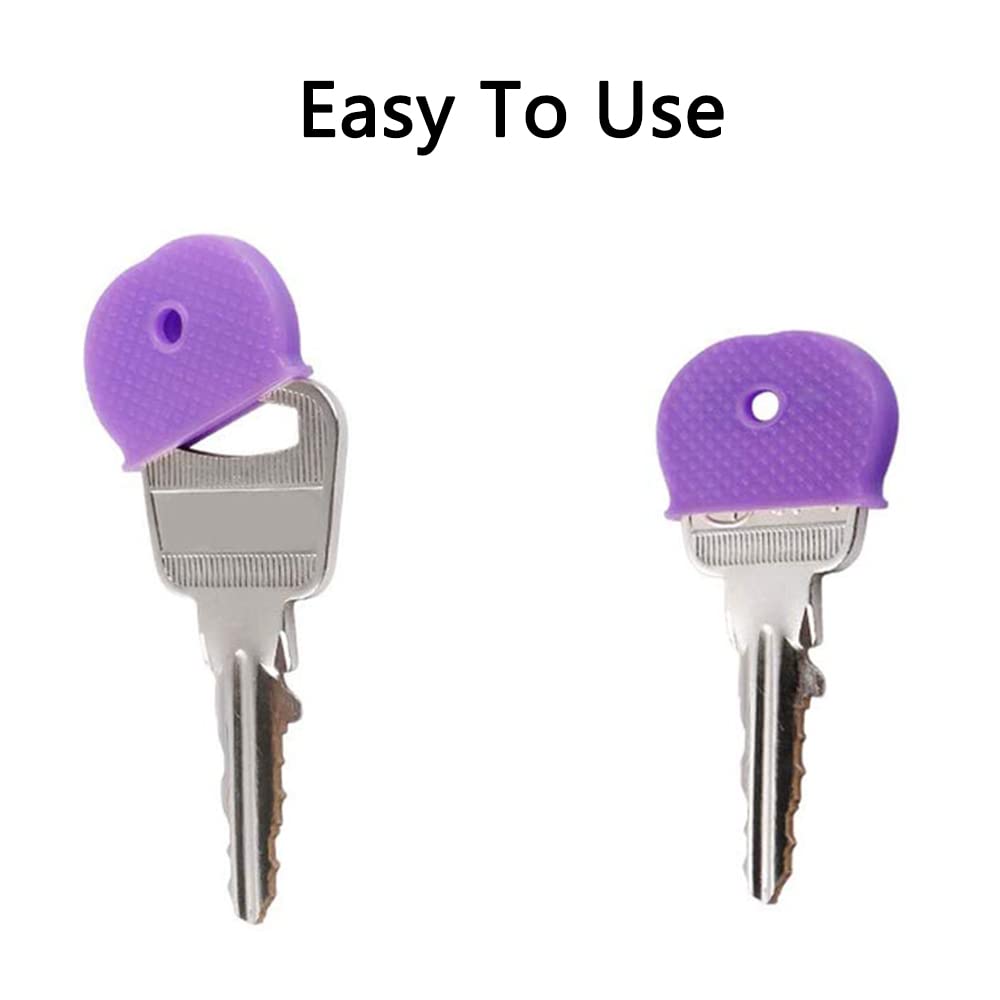 Key Organization Set 64-Pack Silicone Key Caps - 8 Colors For Key ...
