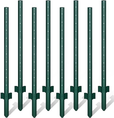 Amazon.com: Thealyn Fence Posts 3 Feet,Pack of 10,Metal Fence Poles U ...