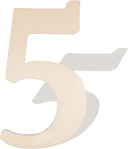 Amazon.com: Wooden Numbers 12 Inch, Large Wooden Number 5 Shape Cutouts ...