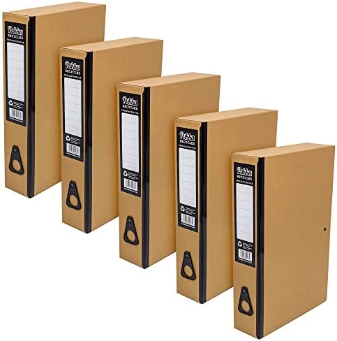 5Pcs A4 Kraft Box File Foolscap Eco Archiving Box Storage File Paper ...