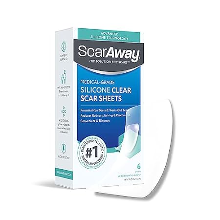 Amazon.com: ScarAway Advanced Clear Silicone Scar Sheets, Medical Grade ...