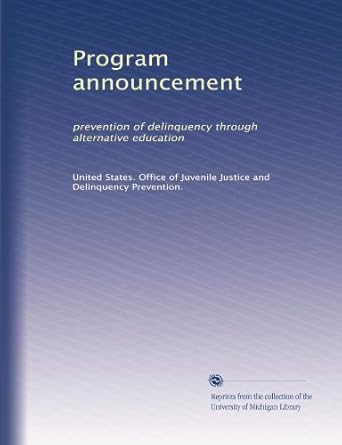 Amazon.com: Program announcement: prevention of delinquency through ...