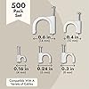 500-Pack Round Cable Wire Clips for Wall Mounting, Extension Cord ...