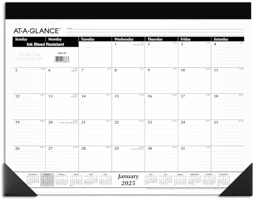 Amazon.com : Mead 2025 Desk Calendar, Desk Pad, Monthly, 15-Month, 17-3 ...
