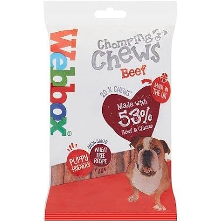 MEATY CHOMPING CHEWS BEEF DOG TREATS 1.5KG TUBS - WHEAT & GLUTEN FREE ...