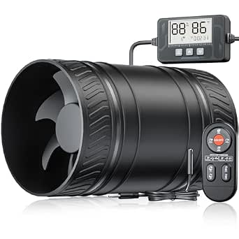 Upgraded 4-Inch Inline Duct Booster household Fan with Temperature and ...