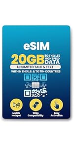 Amazon.com: H2O Wireless 30-Day USA eSIM, Prepaid eSIM Card with 60GB ...