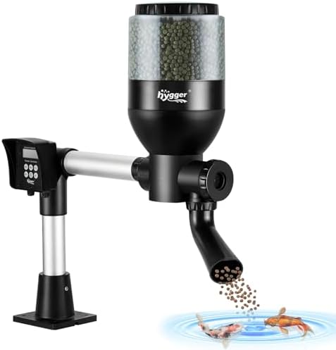 Hygger Automatic Fish Feeder - Large Programmable Pond Auto Feeder with ...