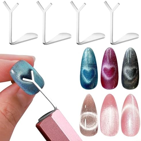 Amazon.com : C12rtive Heart Cat Eye Nail Magnet Tool,4 Pcs Professional ...