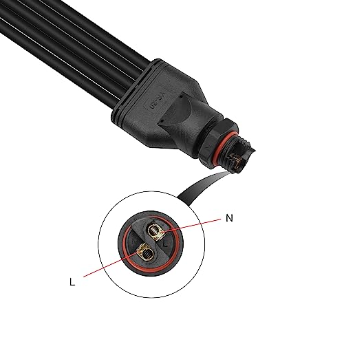 PNGKNYOCN M19 Waterproof Connector Y Splitter 5 Way Pigtail Cable IP67 ...