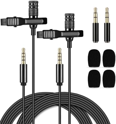 Amazon.com: 2-Pack Lavalier Lapel Microphone Compatible with Rode ...