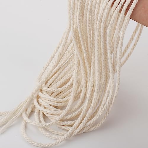 GOHOF Macrame Cord 3mm x 150m Premium Cotton Macrame Rope, 4 Strand ...