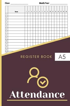 Attendance Register Book A5: Small Attendance Chart with Space for 30 ...