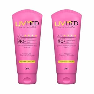 Uvmed Tinted Sunscreen Gel, SPF 50 UVA, Pack of Two, 50 ml each ...
