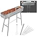IRONWALLS Portable Charcoal Grills, L 32” x W 8” x H 31” Stainless Steel Folding Yakitori Grill ...
