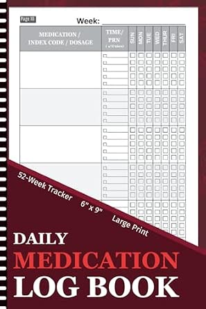 Daily Medication Log Book: 52-Week Daily Medicine Tracker | Easy-to-Use ...