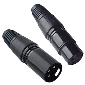 2 Pcs XLR 3 Pin Cannon Connector XLR Plug Male 3 Pole Female Jack MIC ...