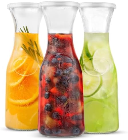 KooK Glass Carafe, Mimosa Bar Supplies, Carafe Pitchers with Lid, Set ...
