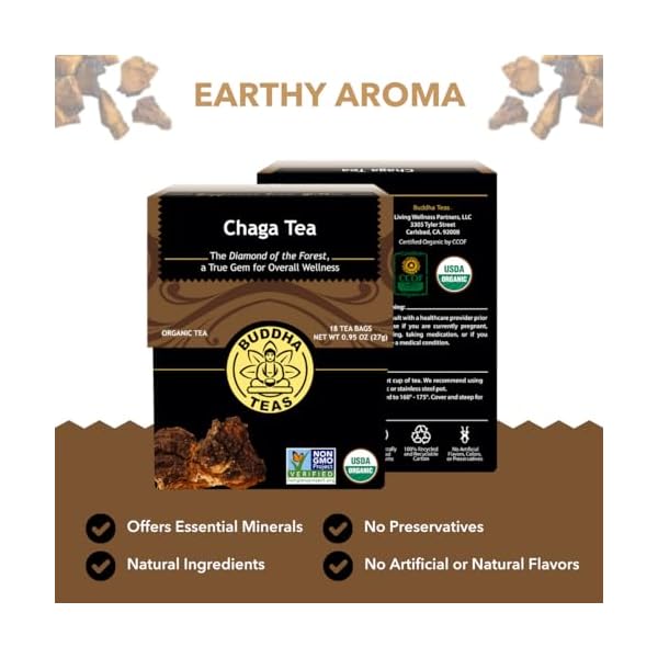 Buddha Teas - Chaga Tea - Organic Herbal Tea - For Cognitive Balance ...