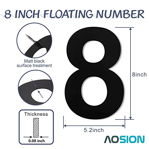 Snapklik.com : AOSION 8 Inch House Number,Floating Stainless Steel 304 ...