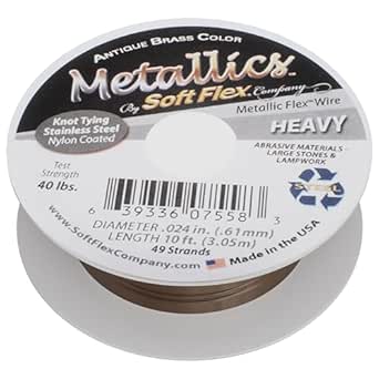 Amazon.com: Soft Flex 49 Strand Beading Wire - Heavy 0.24 Diameter - 10 ...