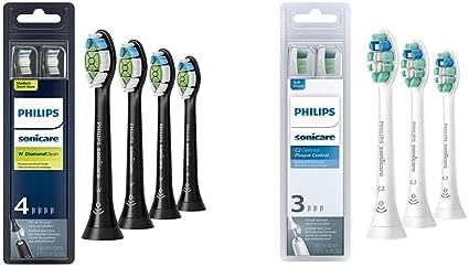 Amazon.com : Philips Sonicare Genuine W DiamondClean Toothbrush Heads, 4 Brush Heads, Black ...