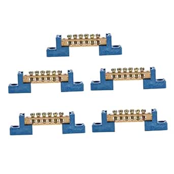 VILLFUL 5pcs 6 Terminals 12 Volt Terminal Block Ground Bus Bar Terminal ...