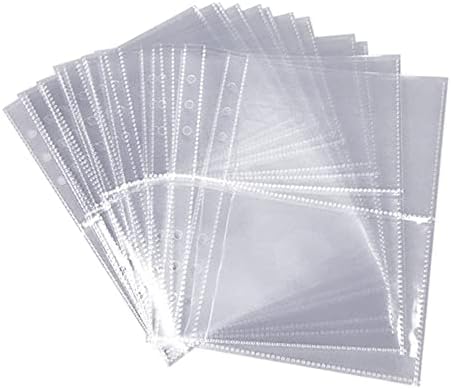 50 Pack A5 Photo Card Binder Sleeves, 400 Pockets Clear Double-Sided 4 ...