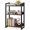 Amazon.com: Hosfais Book Shelf Small Bookshelf: 3-Tier Wood Bookcase ...
