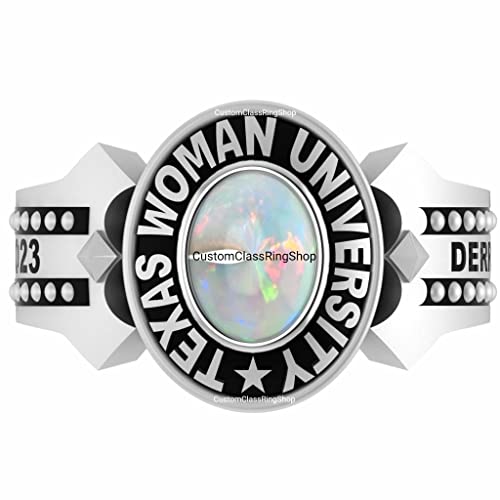 Amazon.com: Customized women’s OPAL Class Ring High School College ...