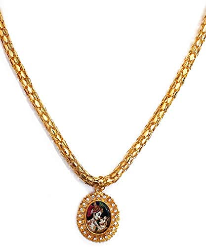 Buy SRC Creations Unisex Artificial 10 mm Golden Chain Maala with ...