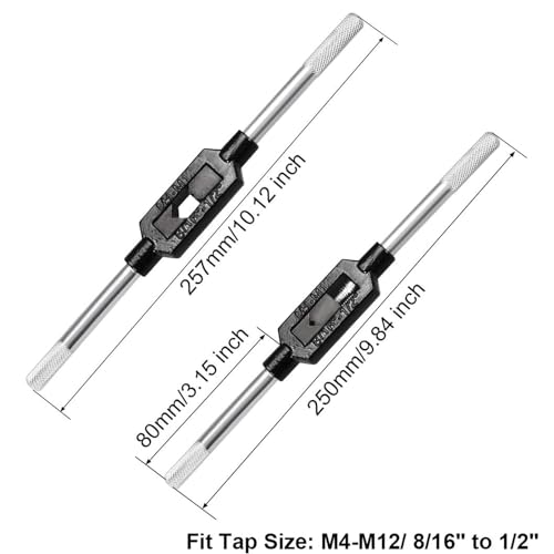 TA-VIGOR Adjustable Tap Wrench Handle, for Metric M4-M12 8/16-1/2 (UNC ...