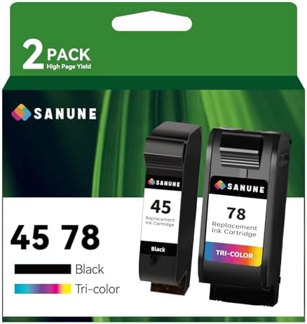 Amazon.com: SANUNE 45 78 Ink Cartridge Replacement for HP 45 78 Ink ...