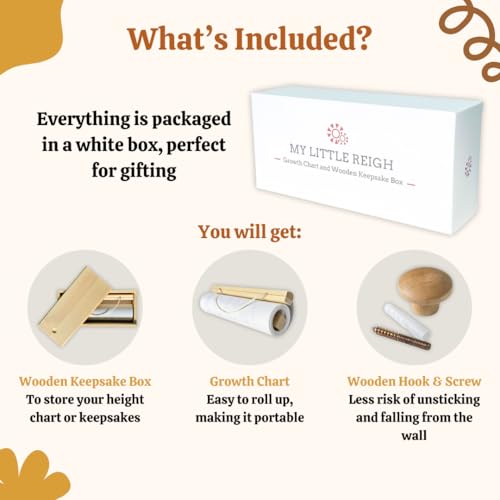 Buy Growth Chart for Wall, Height Chart for Kids and Keepsake Box, Easy ...