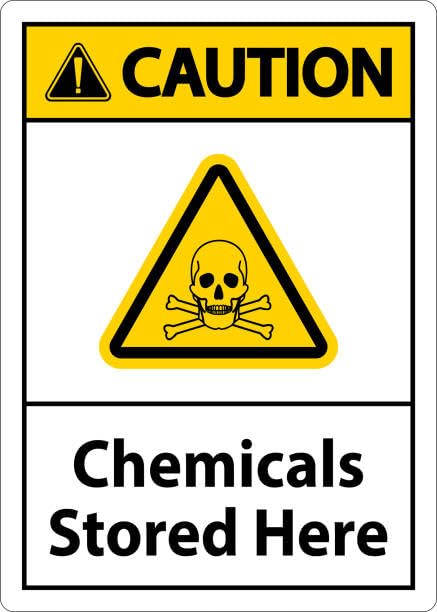Caution Chemicals STORED HERE Sign | Waterproof Sticker_AC95925_479625 ...
