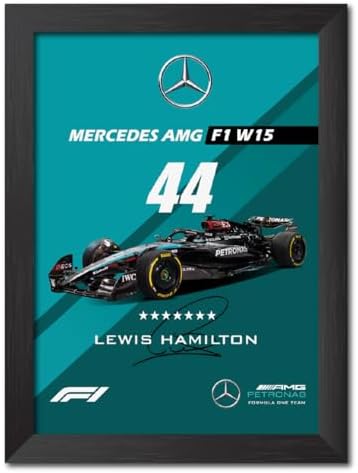 TenorArts Lewis Hamilton Poster Mercedes W15 F1 Racing Car 2024 edition Formula One Photo Framed ...