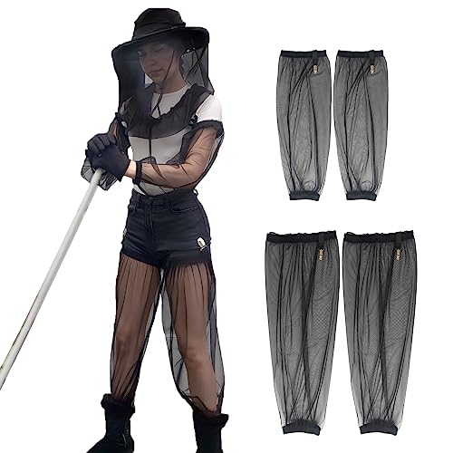 AGGAFA Mosquito hat and Mosquito Sleeves, UPF 50+ Mosquito Head net hat ...