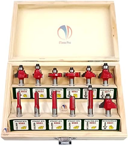 Mass Pro Professional Router Bit Tungsten Carbide Router Bit Cutter Set ...