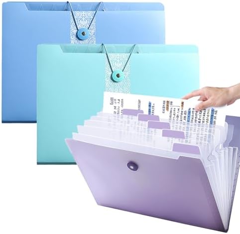 Expanding File Organiser,3 Pcs Poly Pockets Document Organiser A4 ...